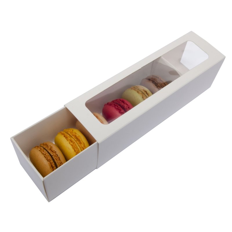 Macaron Box with Window - Holds 6 or 12 | Lollipop Cake Supplies