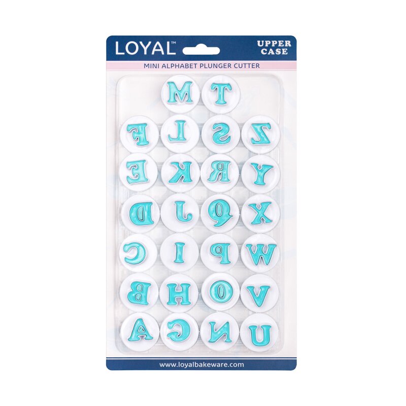 Loyal - Mini Alphabet Plunger Cutters - Upper Case | Lollipop Cake Supplies