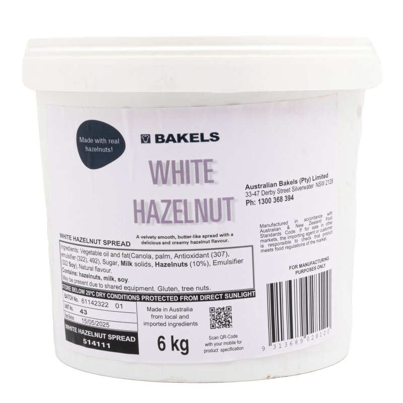 Bakels - White Hazelnut Spread | Lollipop Cake Supplies