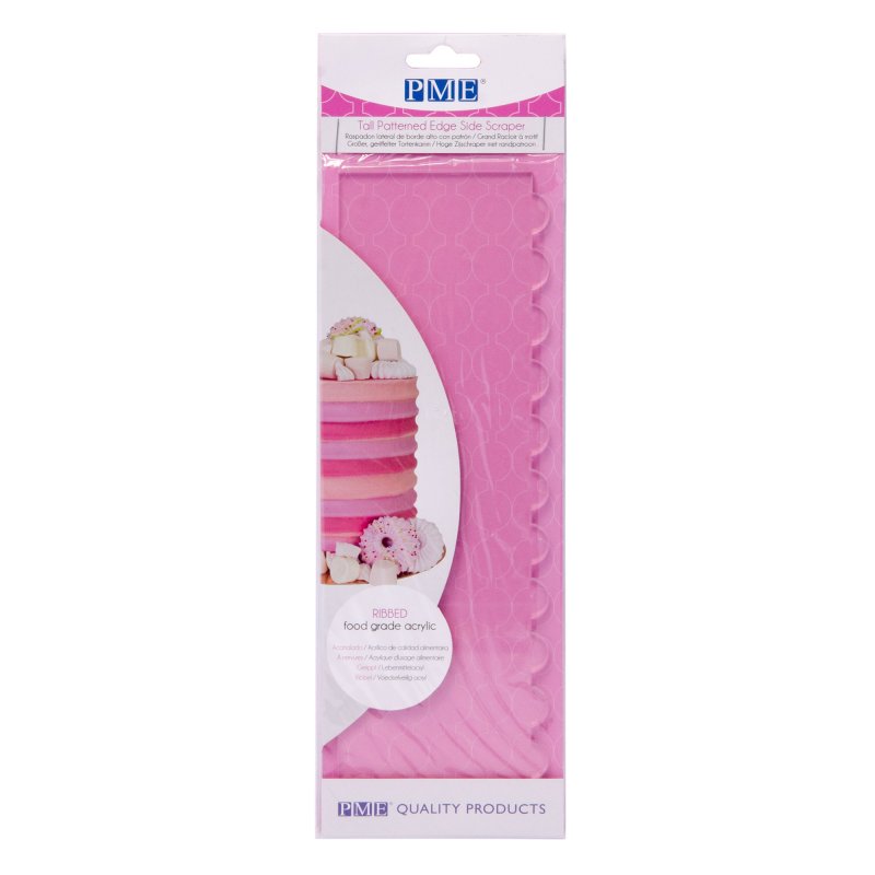 PME - Tall Patterned Edge Side Scraper - Ribbed | Lollipop Cake Supplies