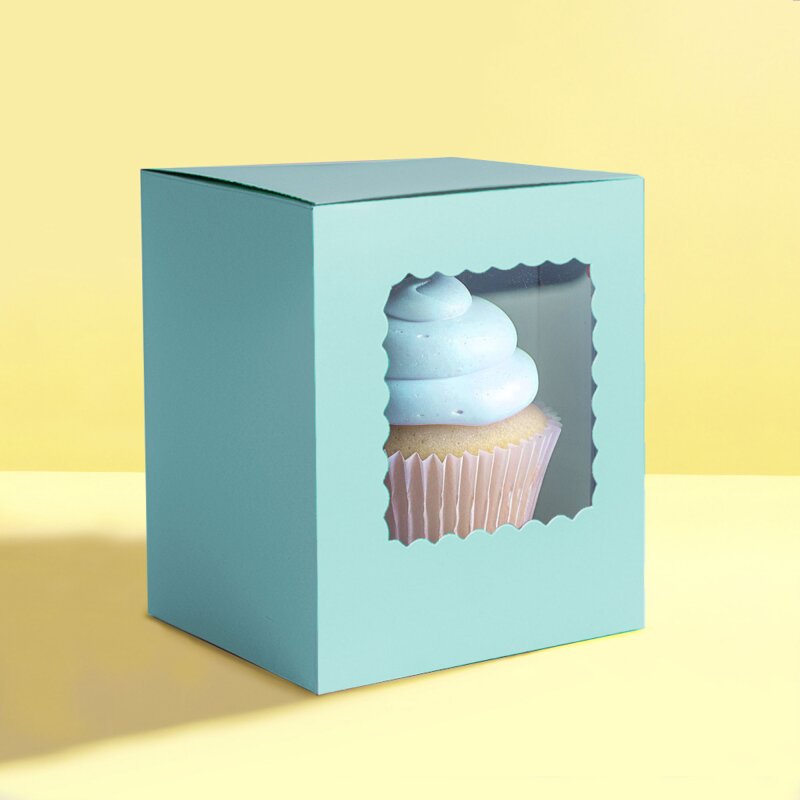 Single Scalloped Cupcake Box with Window - Pack of 6 | Lollipop Cake ...