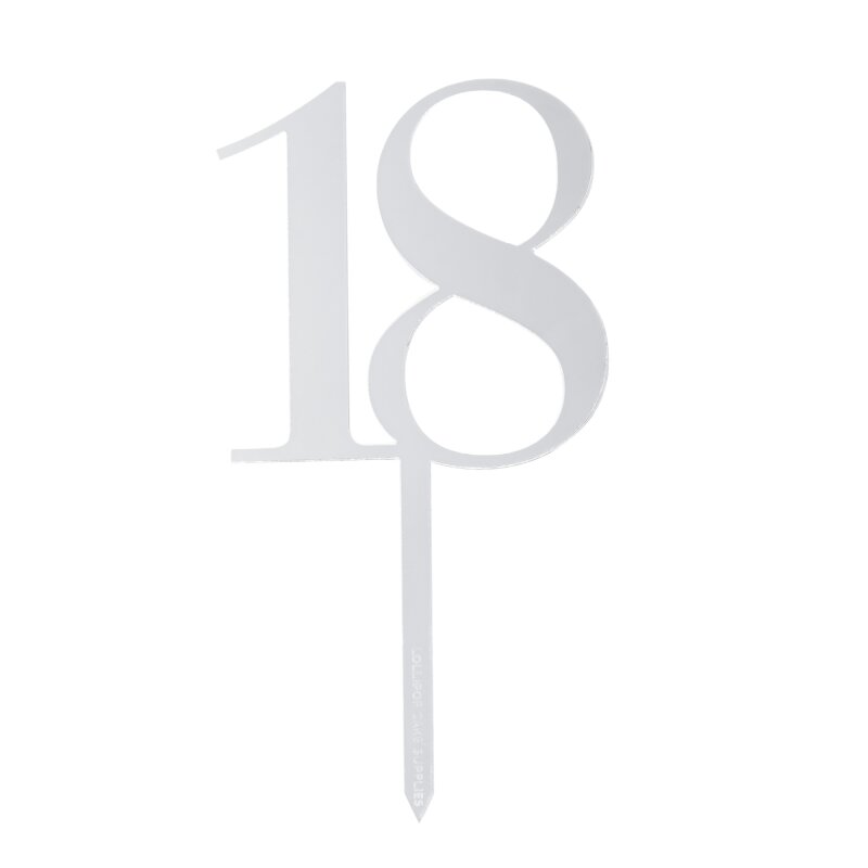 Double Number Acrylic Cake Topper - Mirror Silver | Lollipop Cake Supplies