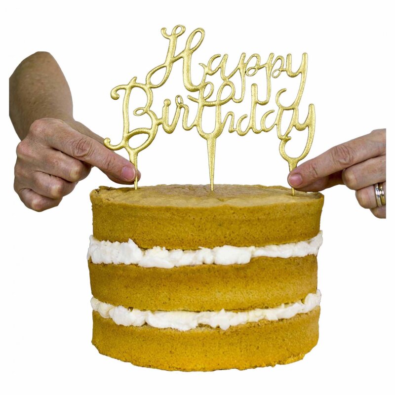 PME - Cake Topper Cutter - Happy Birthday Script | Lollipop Cake Supplies