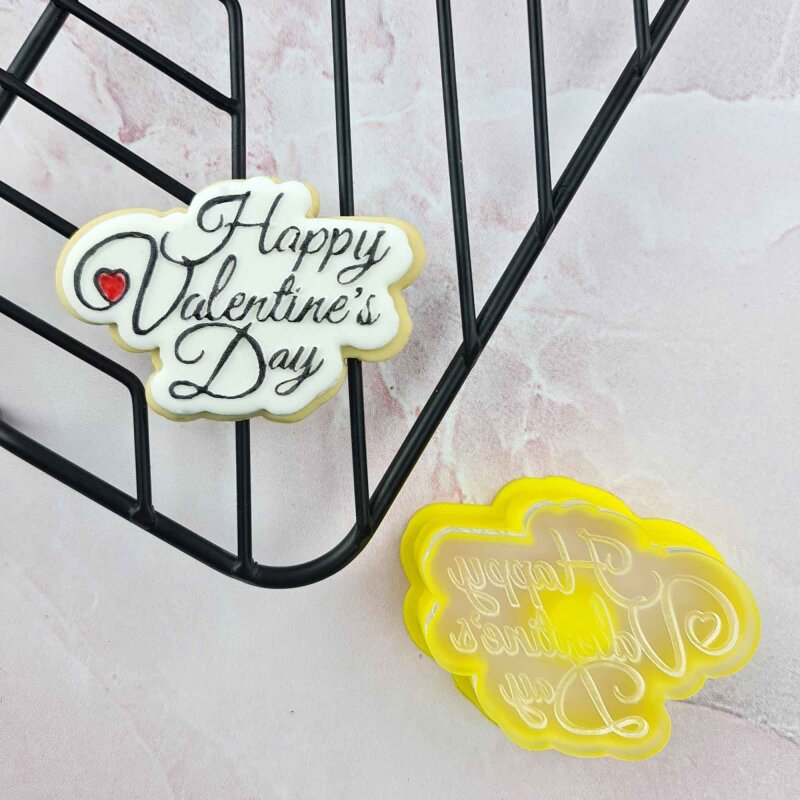 Custom Cookie Cutters - Mini Happy Valentine's Day - Cutter & Debosser ...