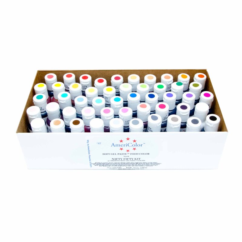 Americolor 21g Soft Gel Paste - Nifty Fifty Set - 50 Colours | Lollipop ...