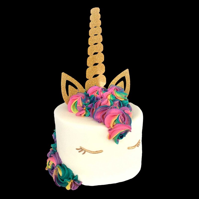 Unicorn Horn And Ears Acrylic Cake Topper Lollipop Cake Supplies