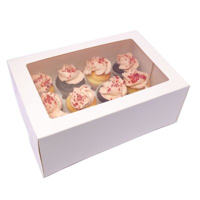 Mini Cupcake Box with Insert & Window - Holds 12 | Lollipop Cake Supplies